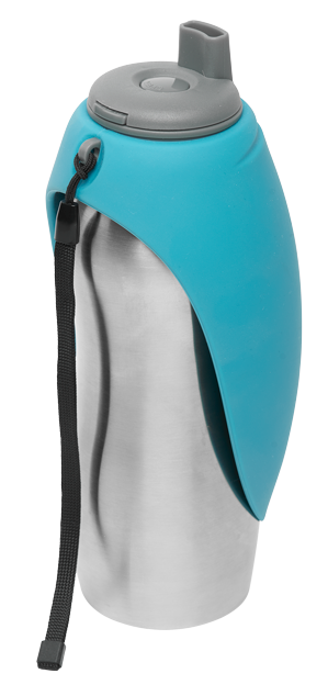 Messy Mutts Stainless Steel Travel Water Bottle with Silicone Flip Up ...