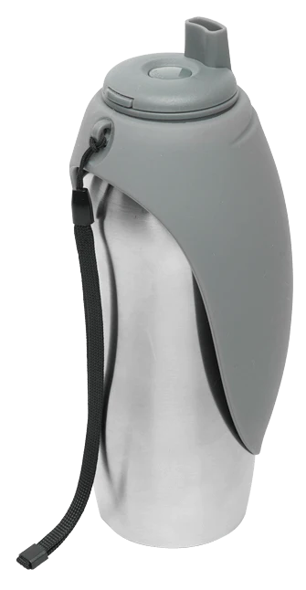 Messy Mutts Stainless Steel Travel Water Bottle with Silicone Flip Up ...