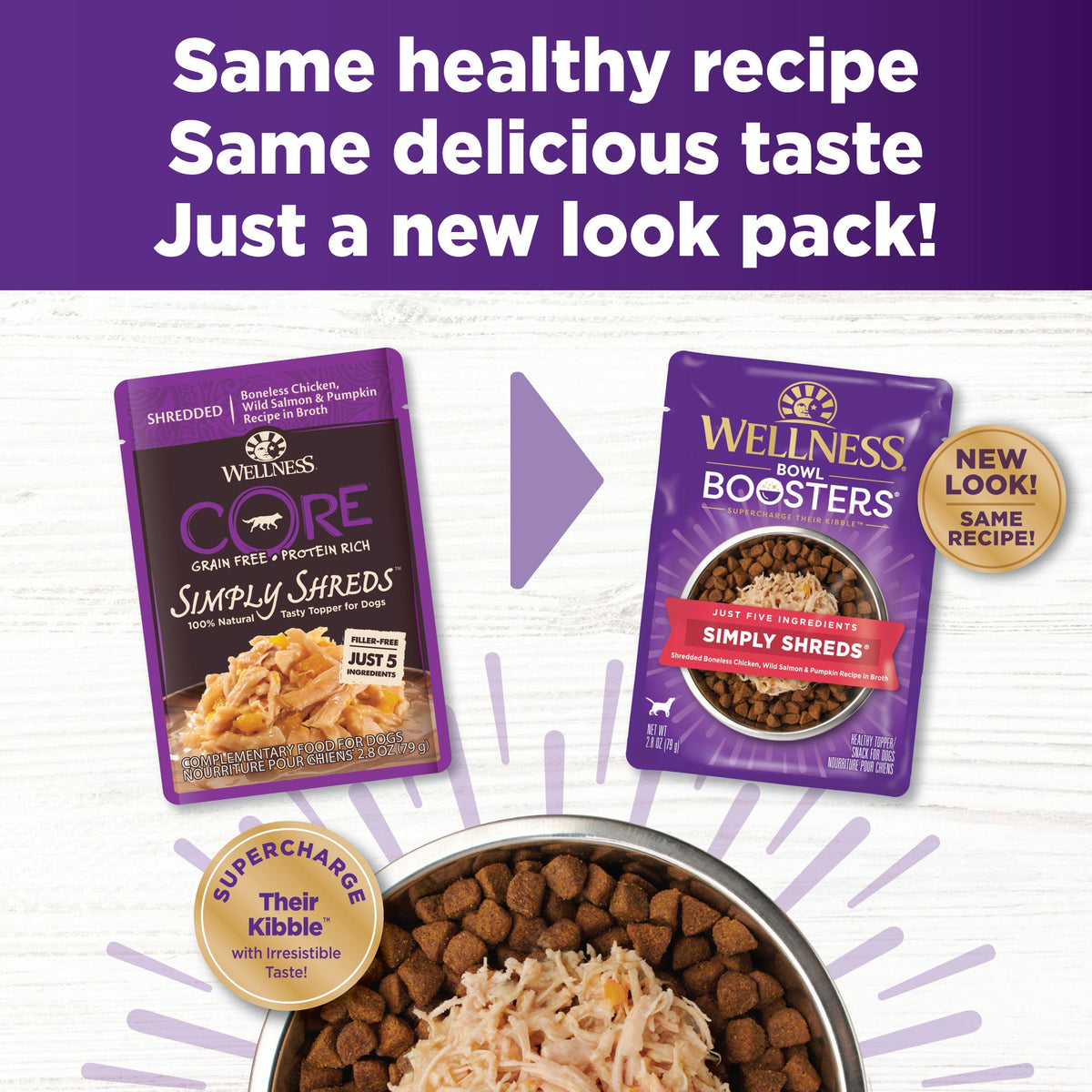Wellness CORE Simply Shreds for Dogs Shredded Boneless Chicken, Wild ...