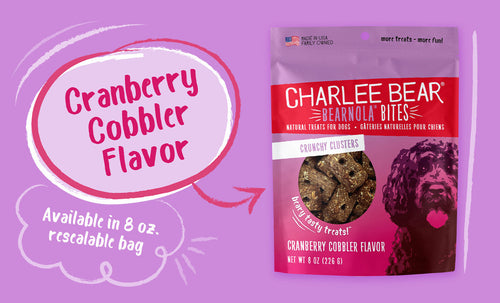 Charlee Bear Bearnola Bites Cranberry Cobbler Flavor Treats for Dogs ...