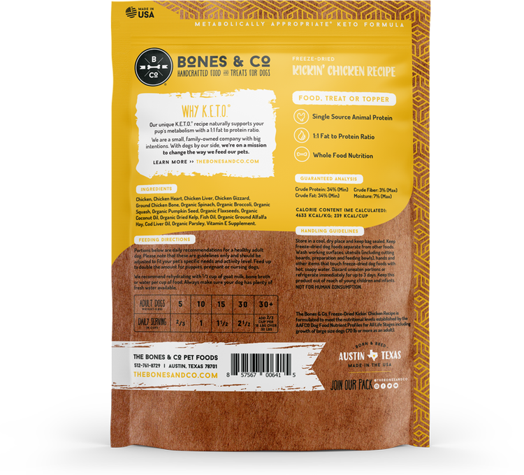 Bones & Co. Kickin' Chicken Freeze-Dried Keto Formula - Damariscotta ...