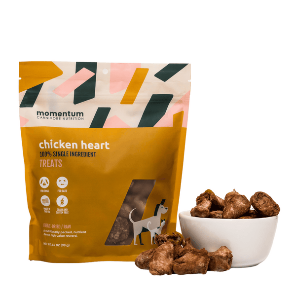 Momentum Carnivore Nutrition Freeze-Dried Chicken Heart Dog Treats ...